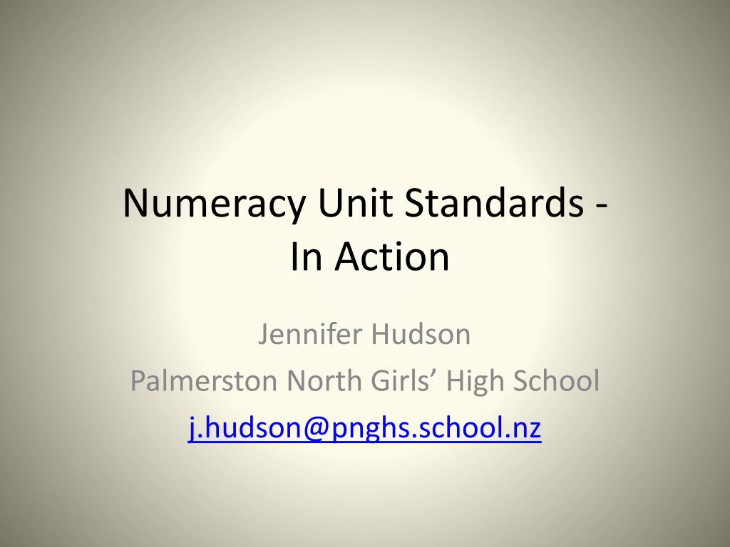 PPT - Numeracy Unit Standards - In Action PowerPoint Presentation, free ...