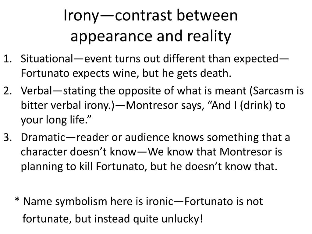 PPT - Irony—contrast between appearance and reality PowerPoint ...