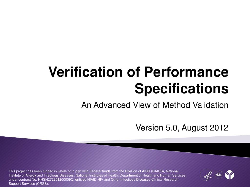PPT - Verification of Performance Specifications PowerPoint ...