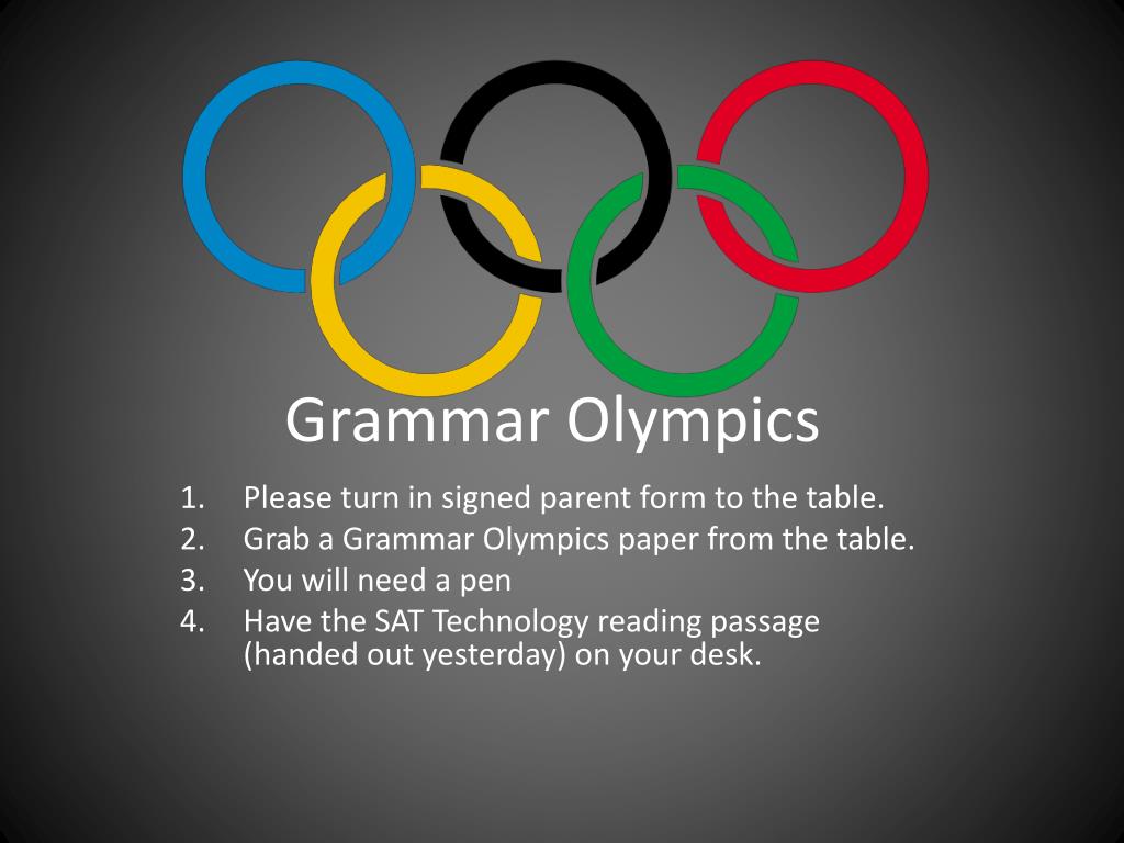 PPT - Grammar Olympics PowerPoint Presentation, free download - ID:2175661
