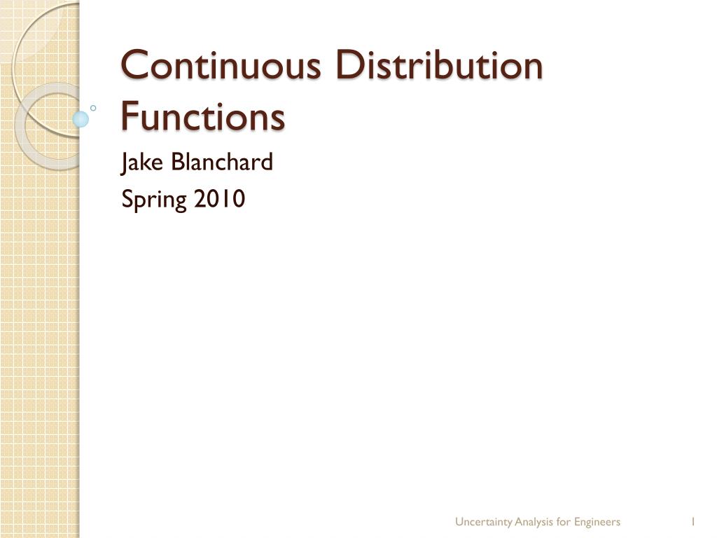 PPT - Continuous Distribution Functions PowerPoint Presentation, free ...