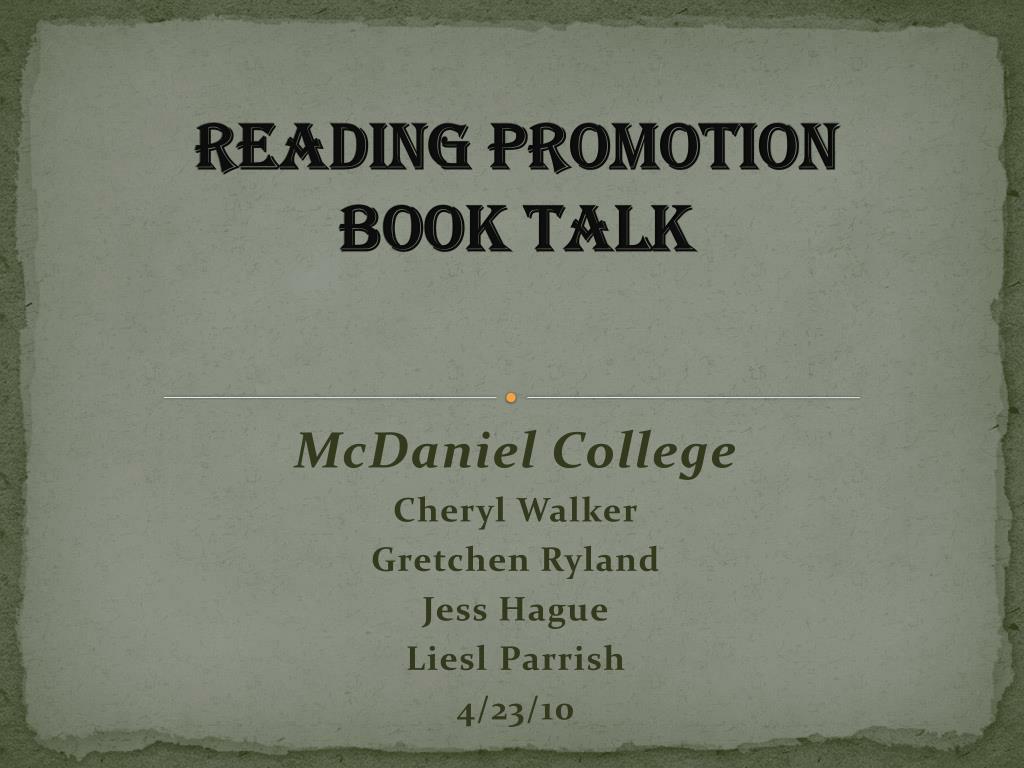 PPT - Reading Promotion Book Talk PowerPoint Presentation, free ...