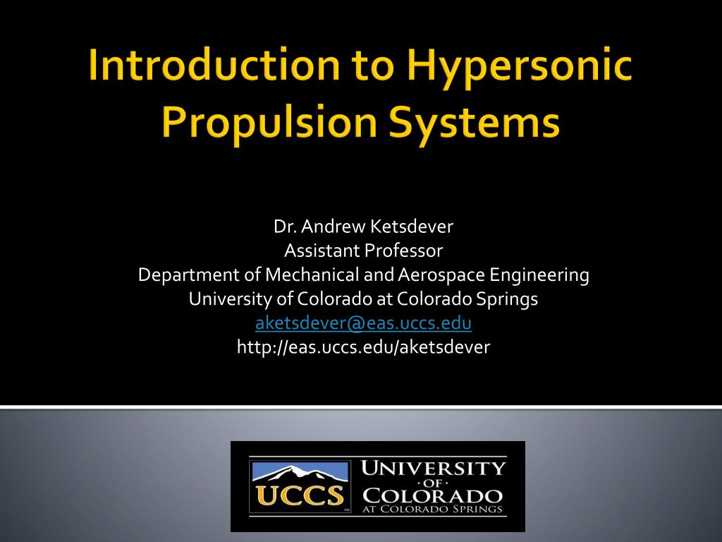 PPT - Introduction to Hypersonic Propulsion Systems PowerPoint ...