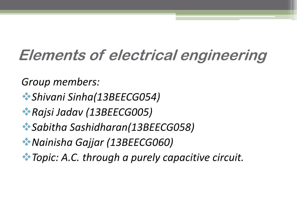 PPT - Elements of electrical engineering PowerPoint Presentation, free ...