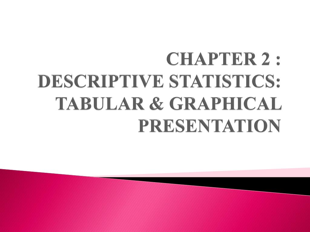 PPT - CHAPTER 2 : DESCRIPTIVE STATISTICS: TABULAR & GRAPHICAL PRESENTATION PowerPoint ...