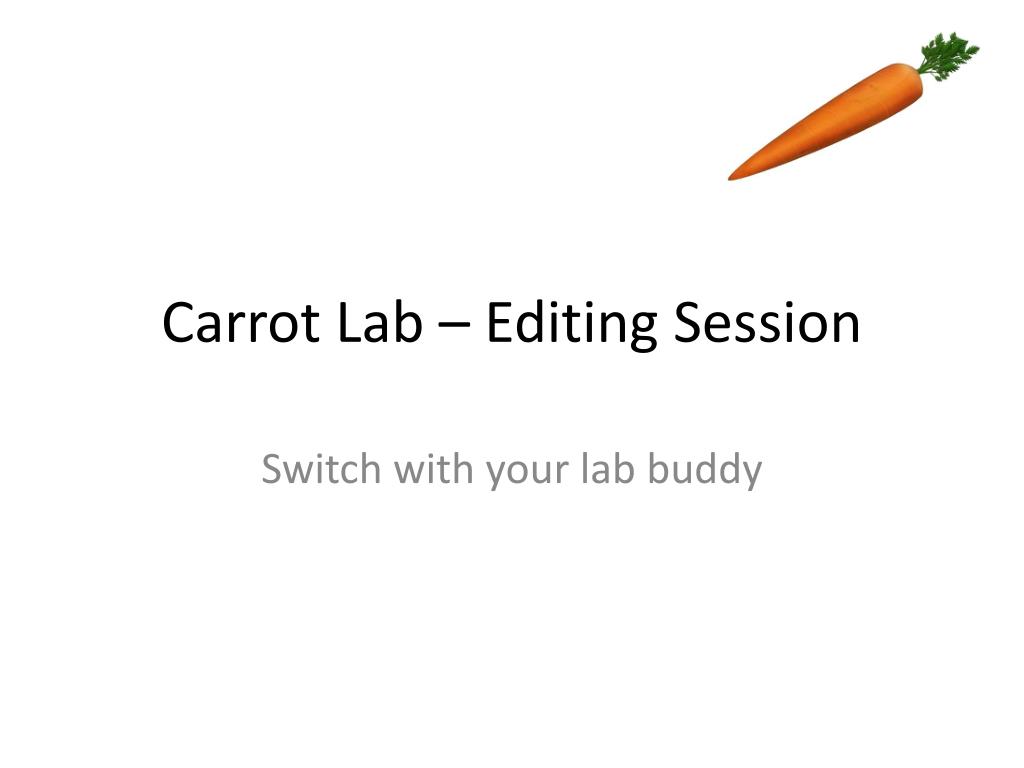 PPT - Carrot Lab – Editing Session PowerPoint Presentation, free ...