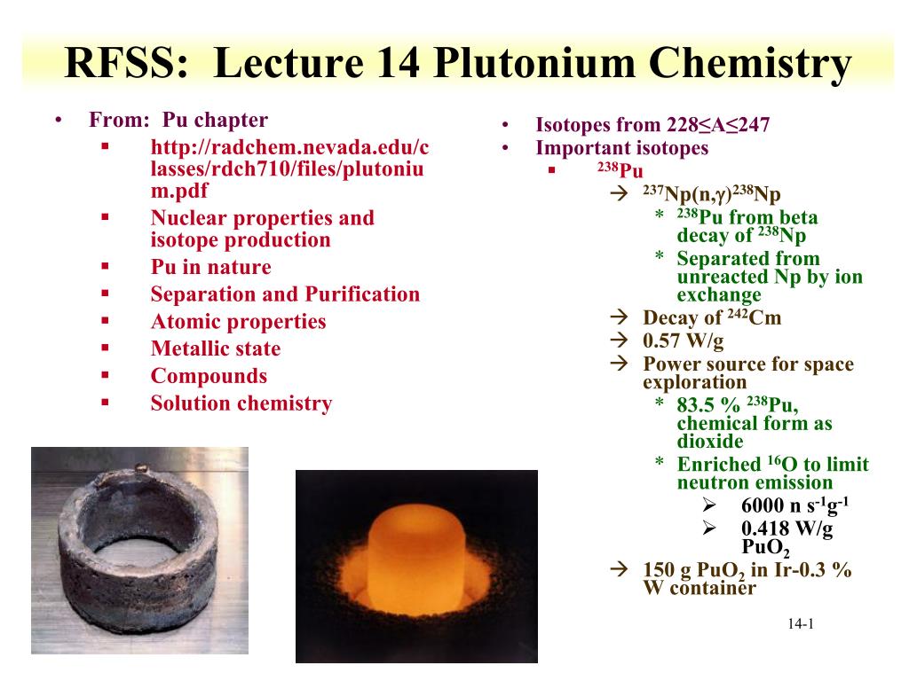 PPT - RFSS : Lecture 14 Plutonium Chemistry PowerPoint Presentation ...