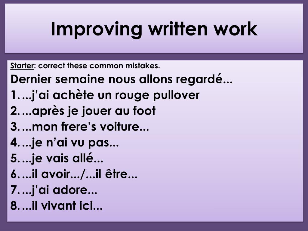 PPT - Improving written work PowerPoint Presentation, free download ...