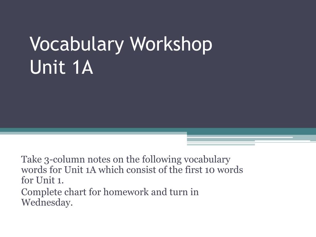 PPT - Vocabulary Workshop Unit 1A PowerPoint Presentation, free ...