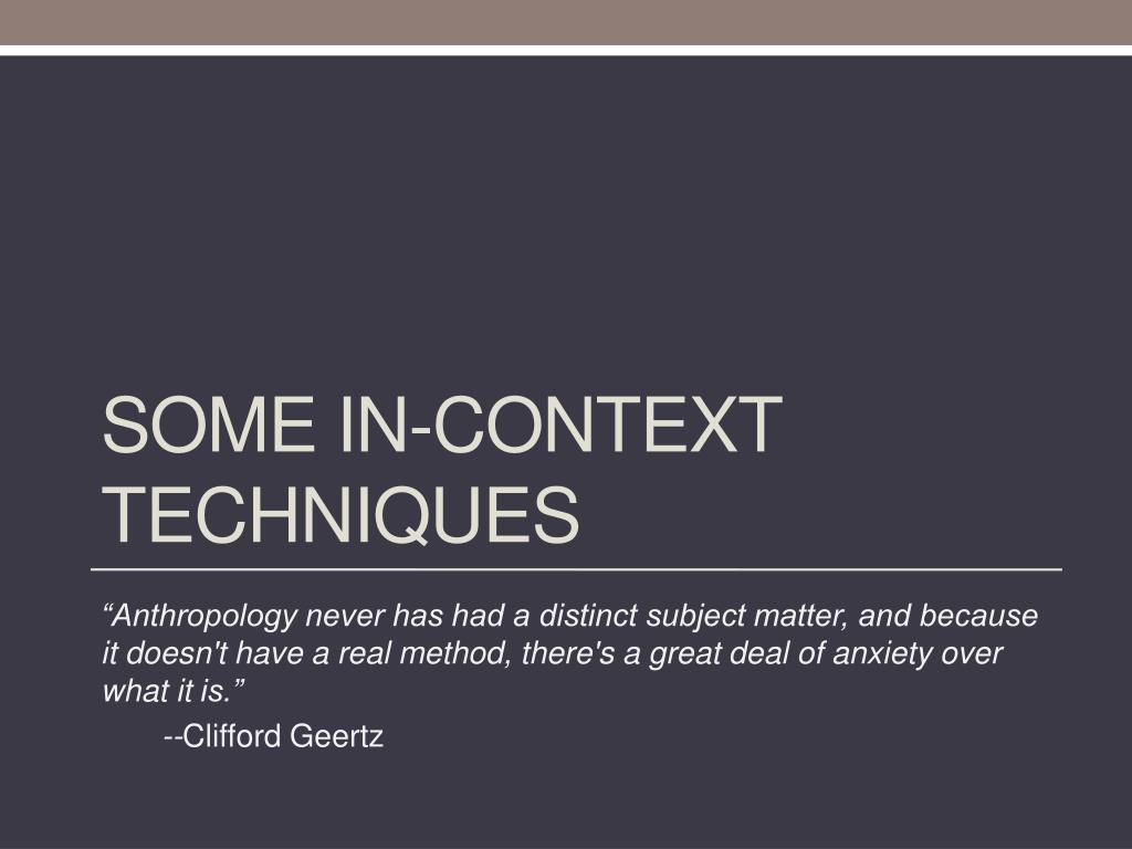 PPT - Some In-context techniques PowerPoint Presentation, free download ...