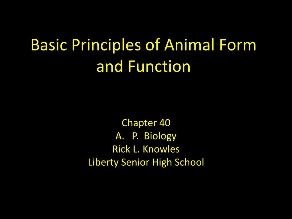 PPT - Basic Principles of Animal Form and Function PowerPoint ...