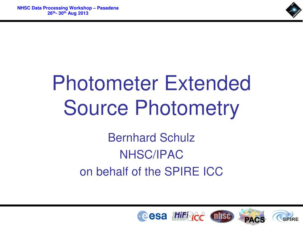 PPT - Photometer Extended Source Photometry PowerPoint Presentation ...