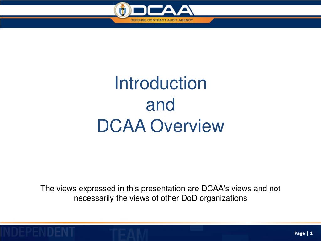PPT - Introduction and DCAA Overview PowerPoint Presentation, free ...