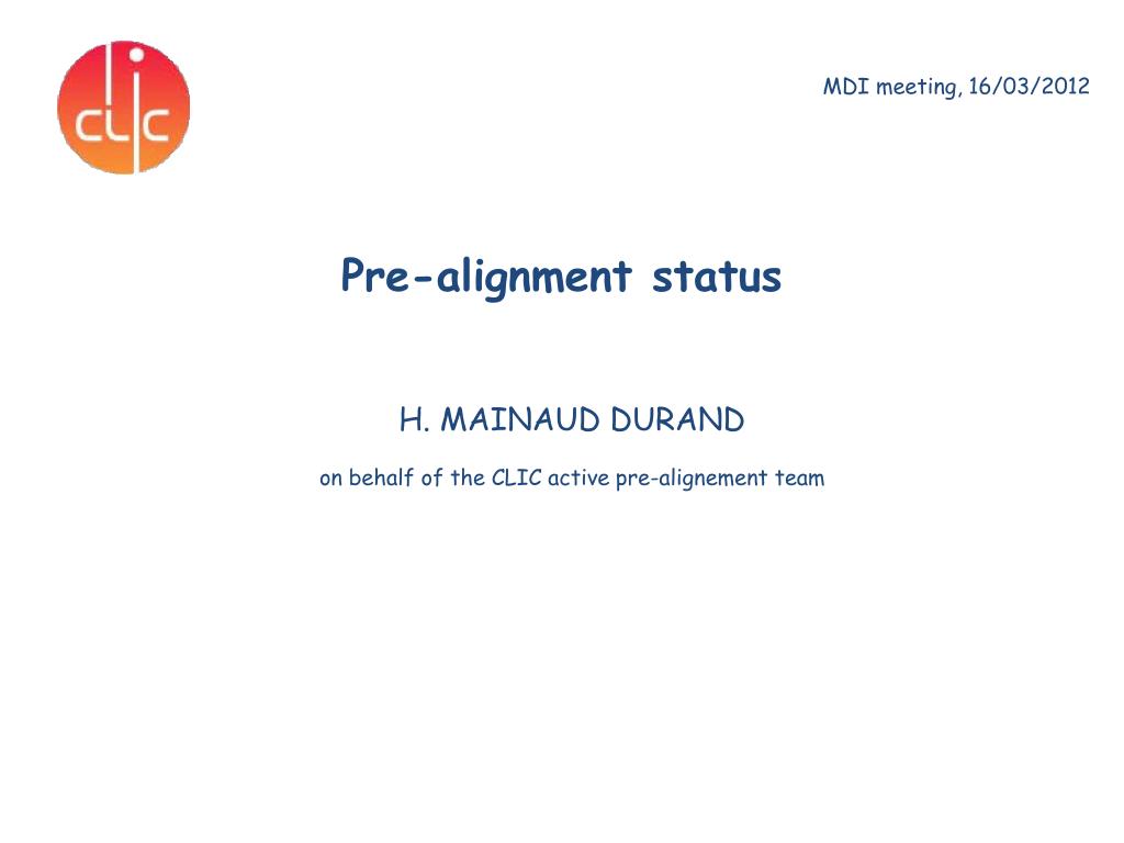 PPT - Pre-alignment status PowerPoint Presentation, free download - ID ...