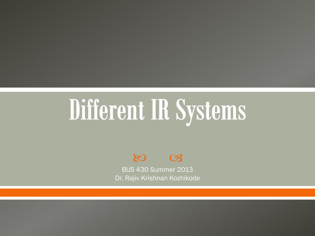 PPT - Different IR Systems PowerPoint Presentation, free download - ID ...
