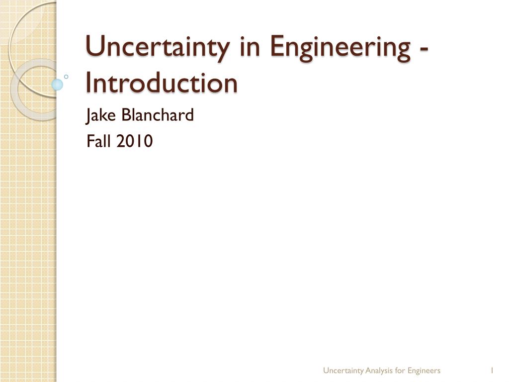 PPT - Uncertainty in Engineering - Introduction PowerPoint Presentation ...