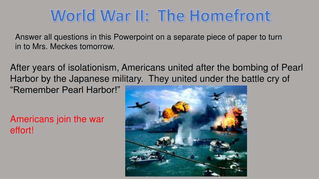 PPT - World War II: The Homefront PowerPoint Presentation, free ...