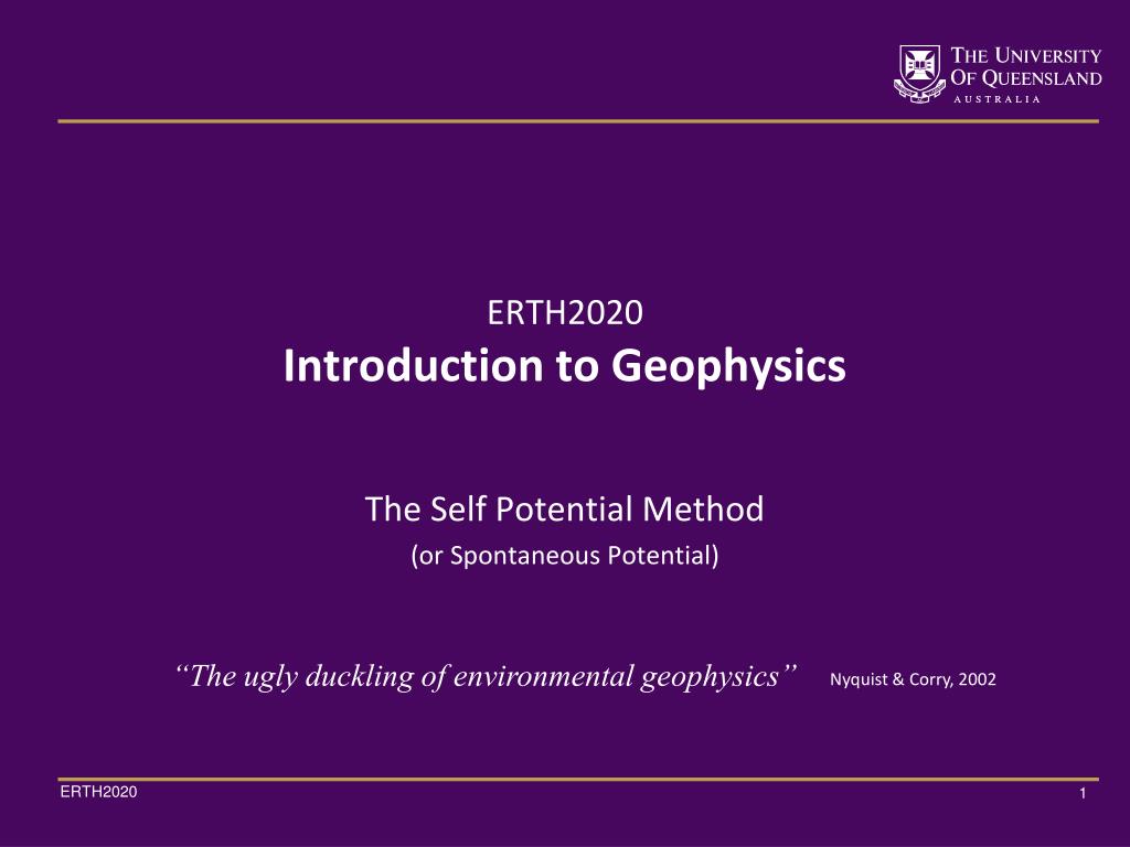 PPT - ERTH2020 Introduction to Geophysics PowerPoint Presentation, free ...