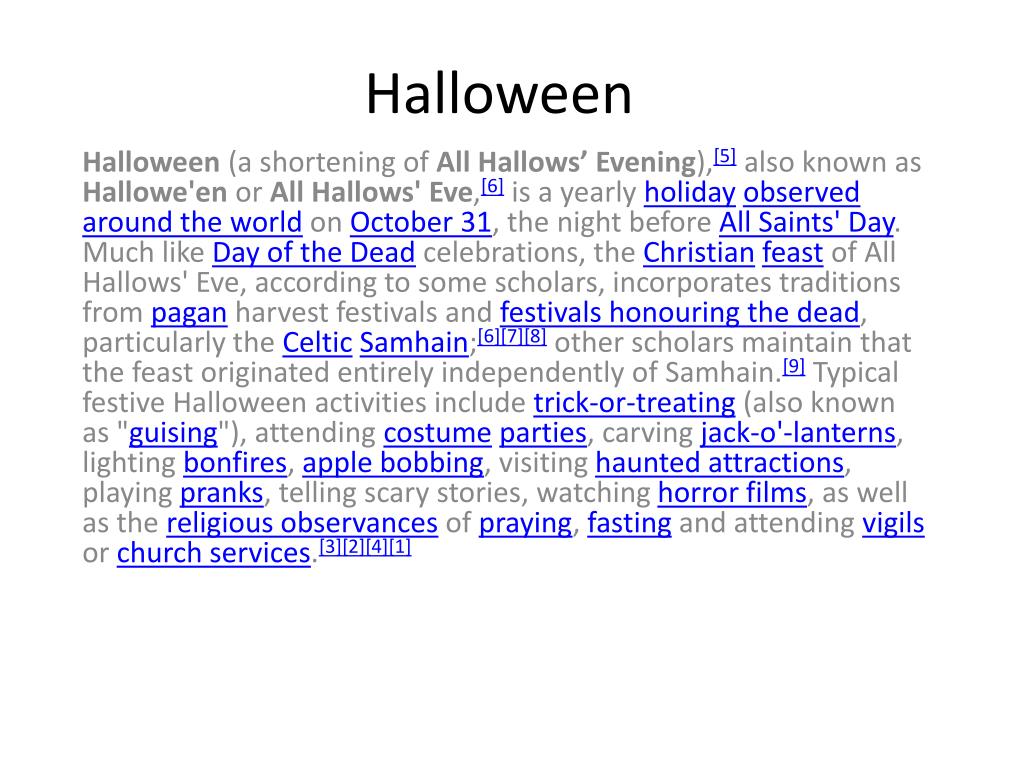 PPT - The Origins and Traditions of Halloween: A Celebration of All ...