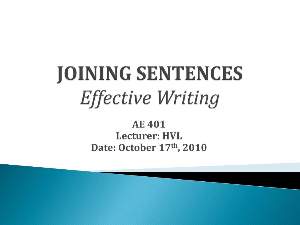 PPT - JOINING SENTENCES Effective Writing PowerPoint Presentation, free ...
