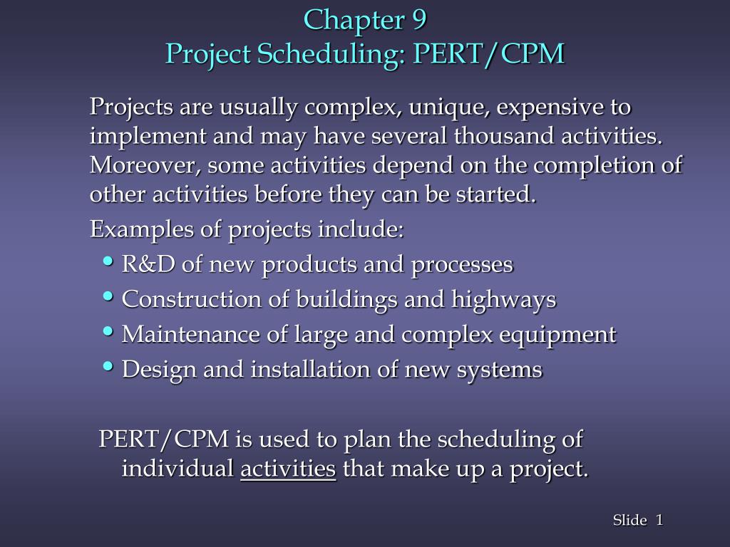 PPT - Chapter 9 Project Scheduling: PERT/CPM PowerPoint Presentation ...