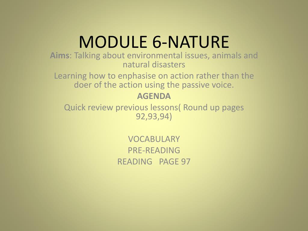 PPT - MODULE 6-NATURE PowerPoint Presentation, free download - ID:2214715