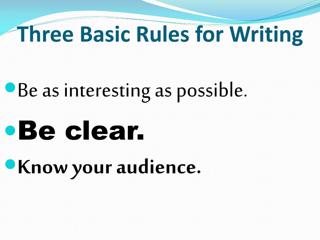 PPT - Three Basic Rules for Writing PowerPoint Presentation, free ...