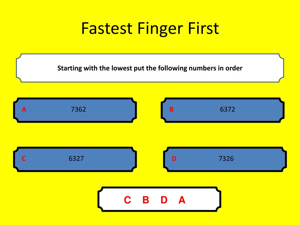 PPT - Fastest Finger First PowerPoint Presentation, free download - ID ...