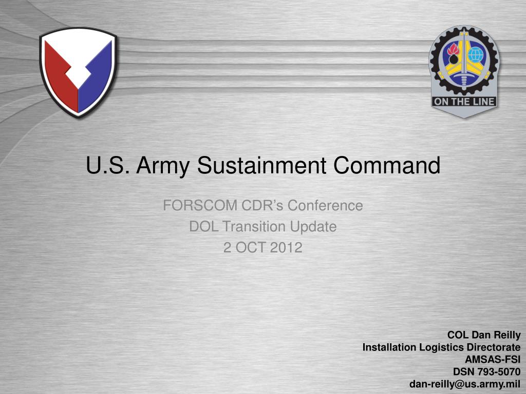 PPT - U.S. Army Sustainment Command PowerPoint Presentation, free ...
