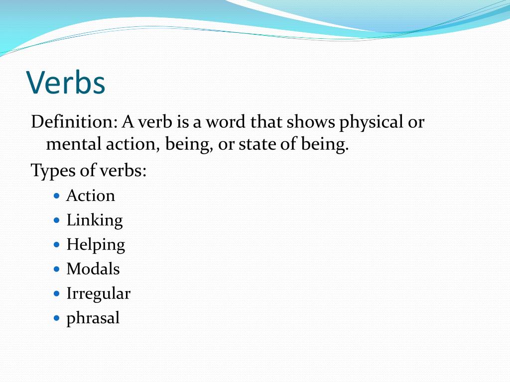 PPT - Verbs PowerPoint Presentation, free download - ID:2218291