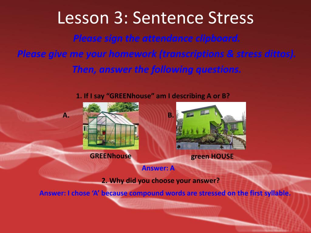PPT - Lesson 3: Sentence Stress PowerPoint Presentation, free download ...