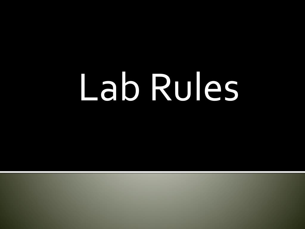 PPT - Lab Rules PowerPoint Presentation, free download - ID:2222774