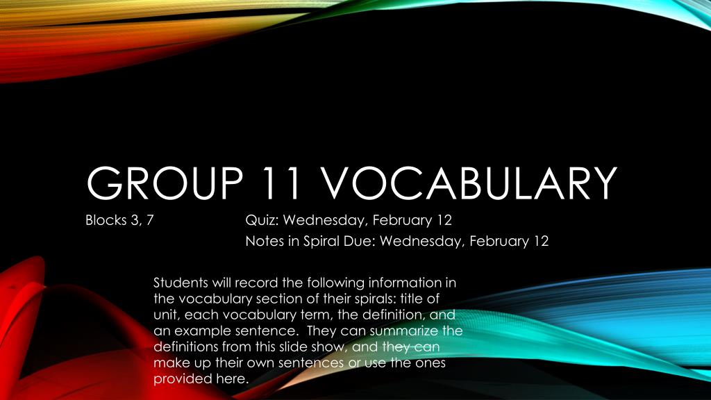 PPT - Vocabulary Notes: Unit Summary & Examples PowerPoint Presentation ...