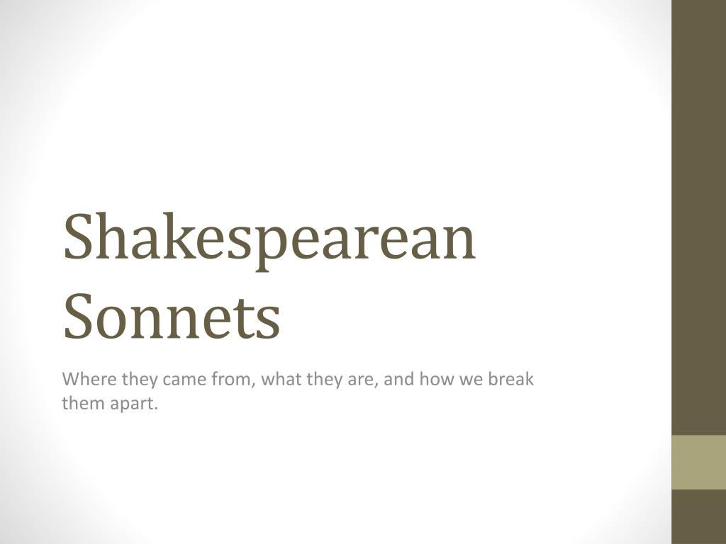 PPT - Shakespearean Sonnets PowerPoint Presentation, free download - ID ...