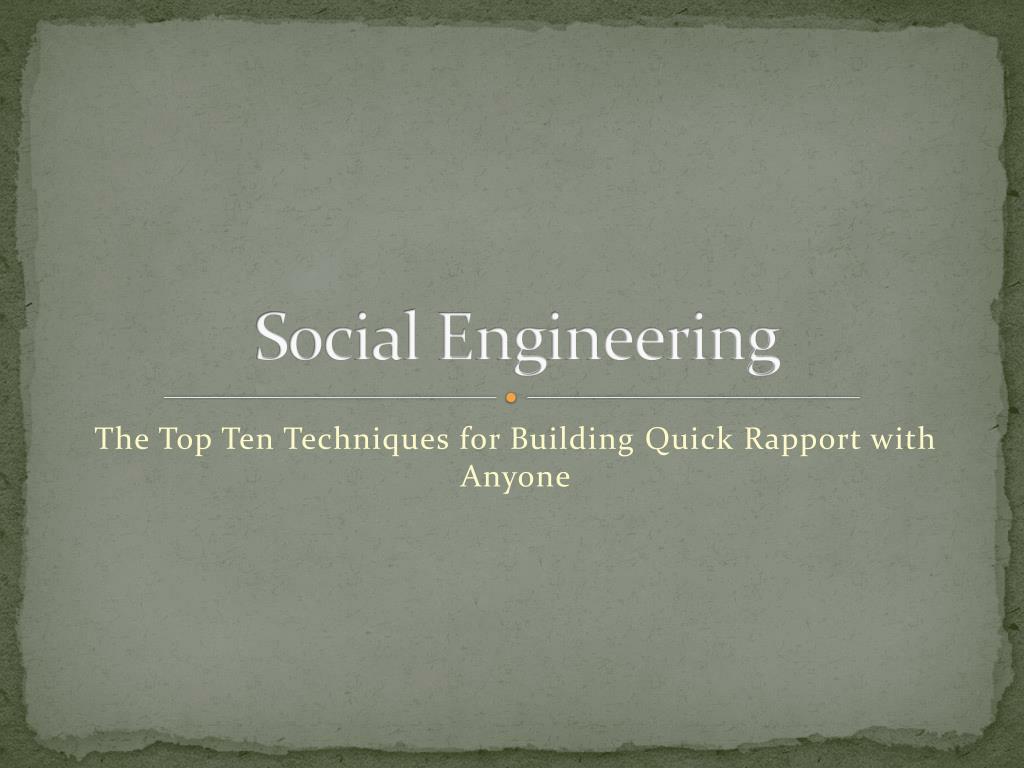 PPT - Social Engineering PowerPoint Presentation, free download - ID ...