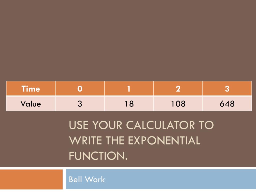 PPT - Use your calculator to write the exponential function. PowerPoint ...
