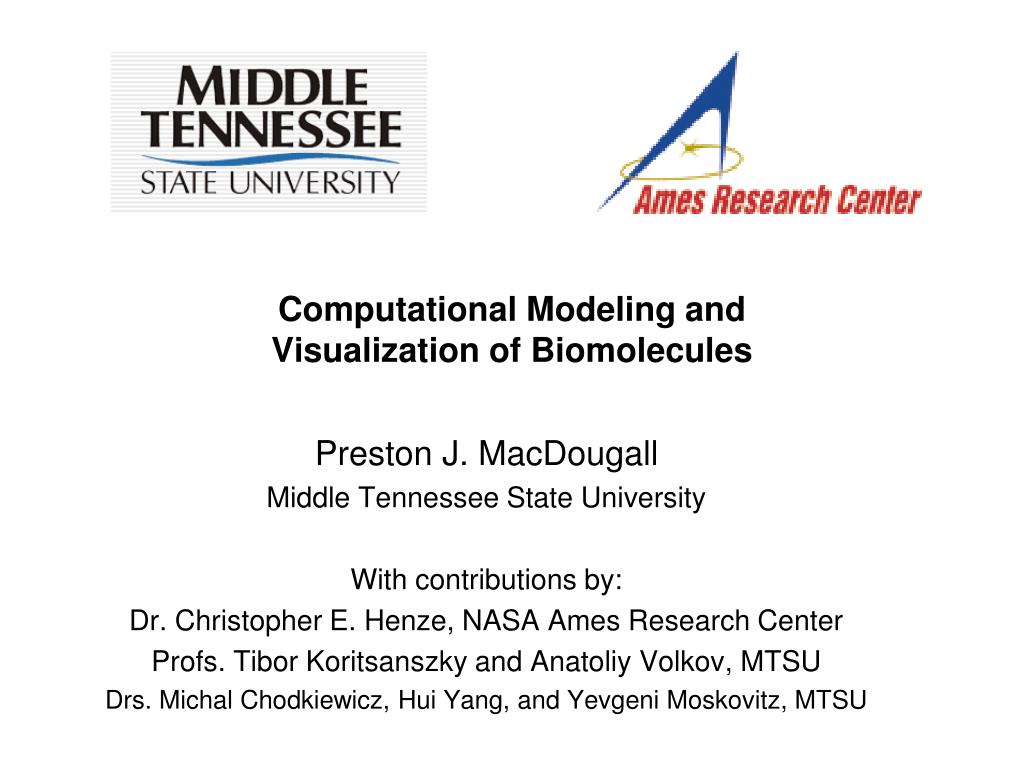 PPT - Computational Modeling and Visualization of Biomolecules ...