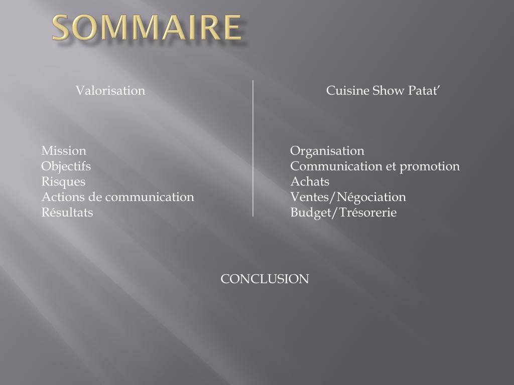 PPT - Sommaire PowerPoint Presentation, free download - ID:2234677