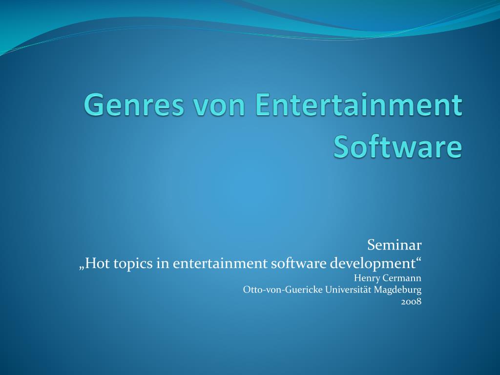 PPT - Genres von Entertainment Software PowerPoint Presentation, free ...