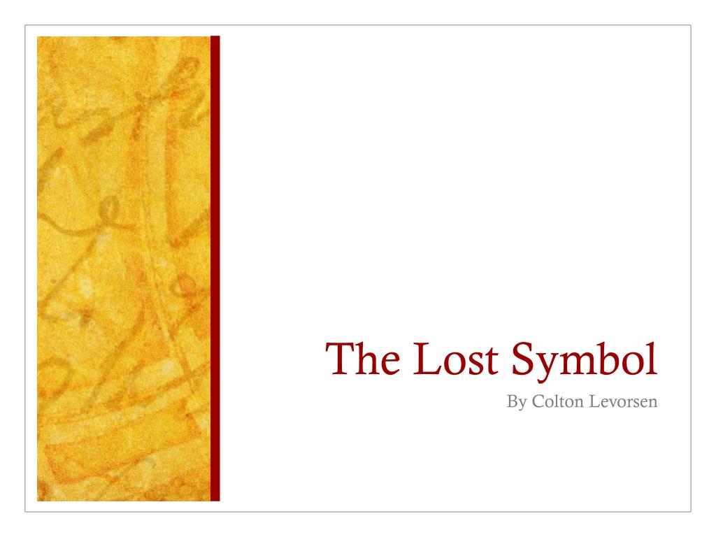 PPT - The Lost Symbol PowerPoint Presentation, free download - ID:2238317