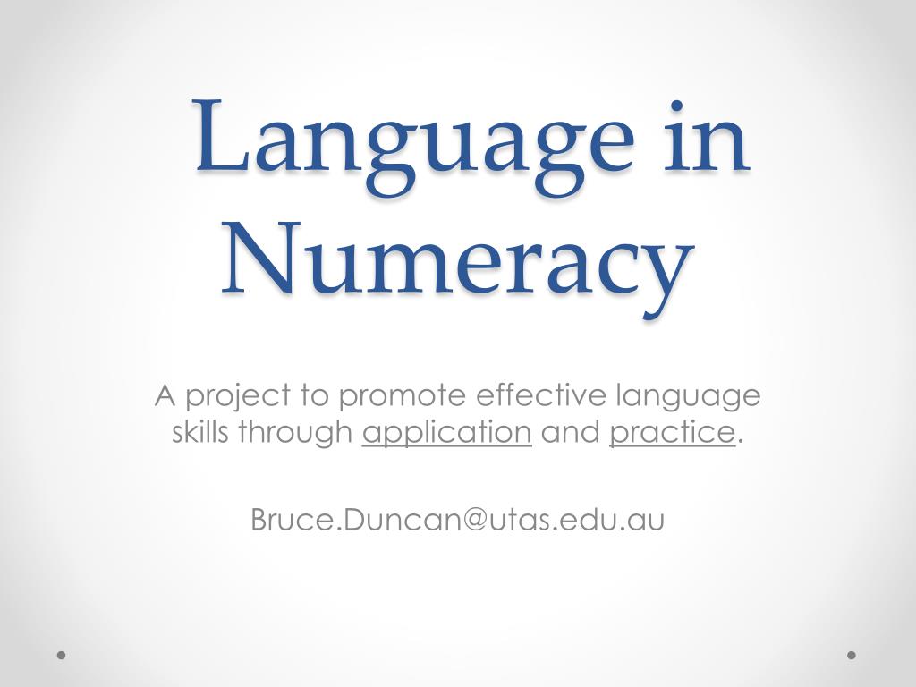 PPT - Language in Numeracy: Enhancing Communication Through Practical ...