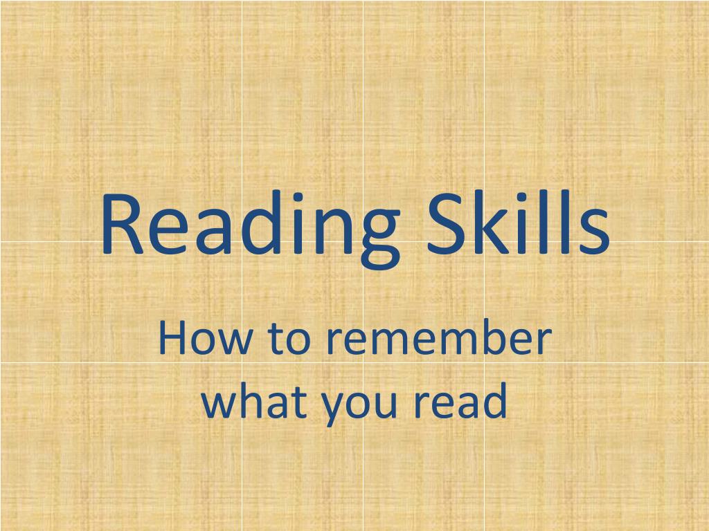 PPT - Reading Skills PowerPoint Presentation, free download - ID:2242774