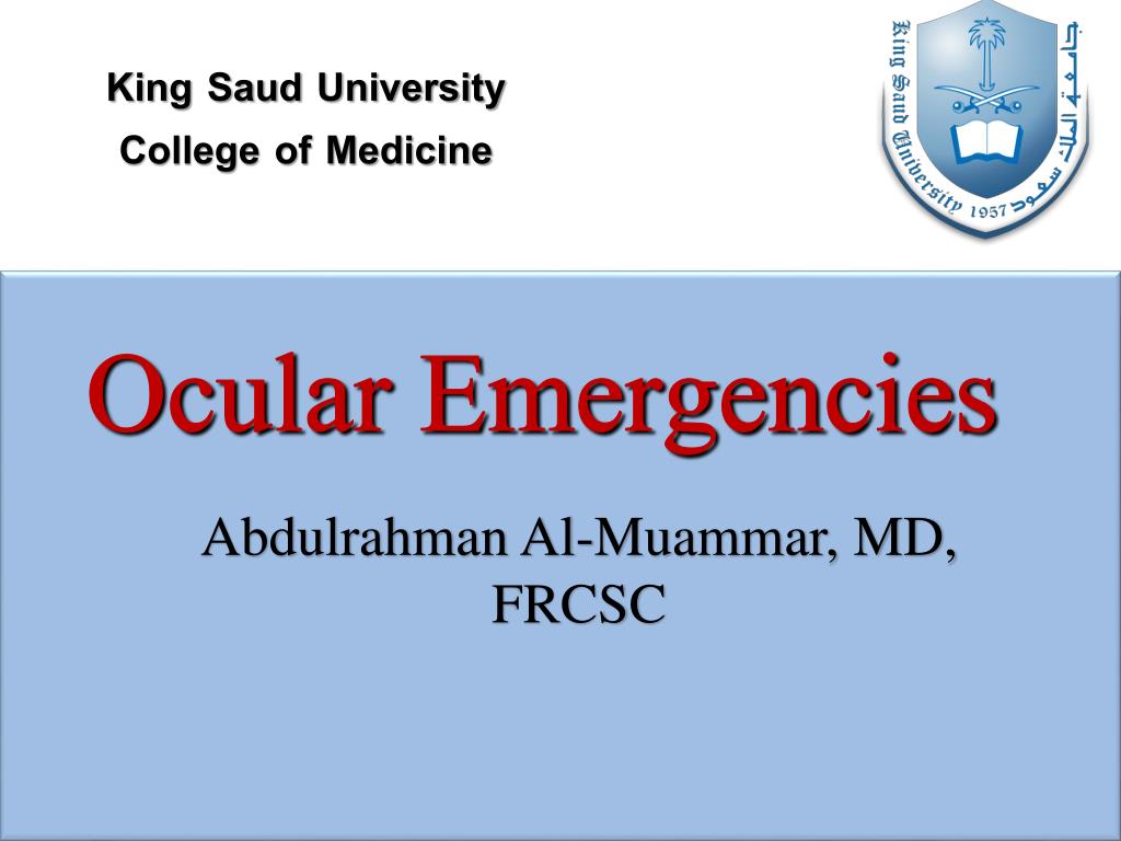 PPT - Ocular Emergencies PowerPoint Presentation, free download - ID ...