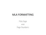 PPT - MLA Formatting PowerPoint Presentation, free download - ID:6339421