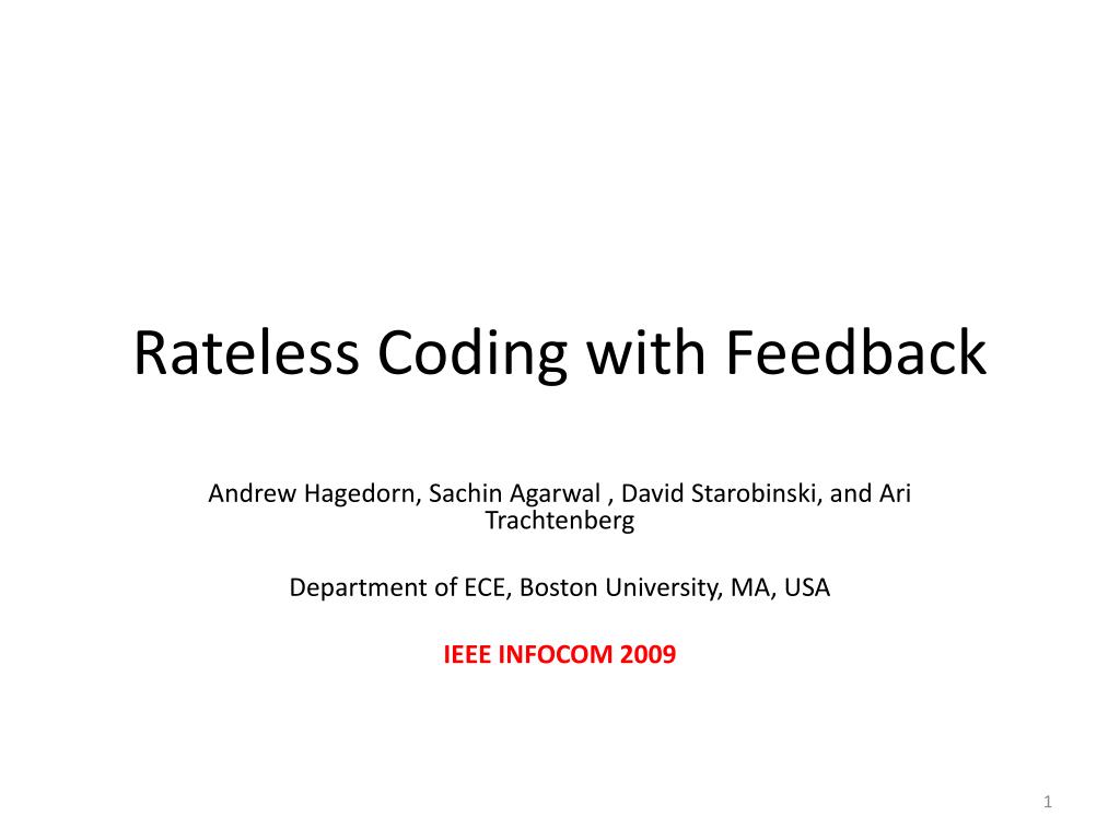 PPT - Rateless Coding with Feedback PowerPoint Presentation, free ...