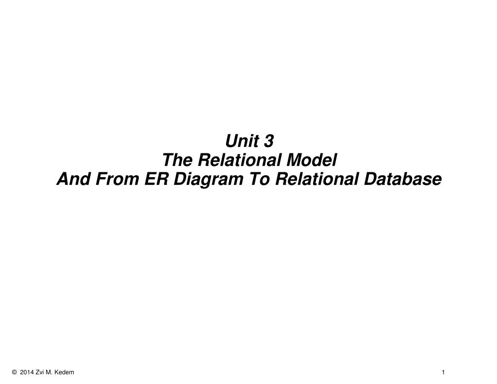 PPT - Unit 3 The Relational Model And From ER Diagram To Relational ...