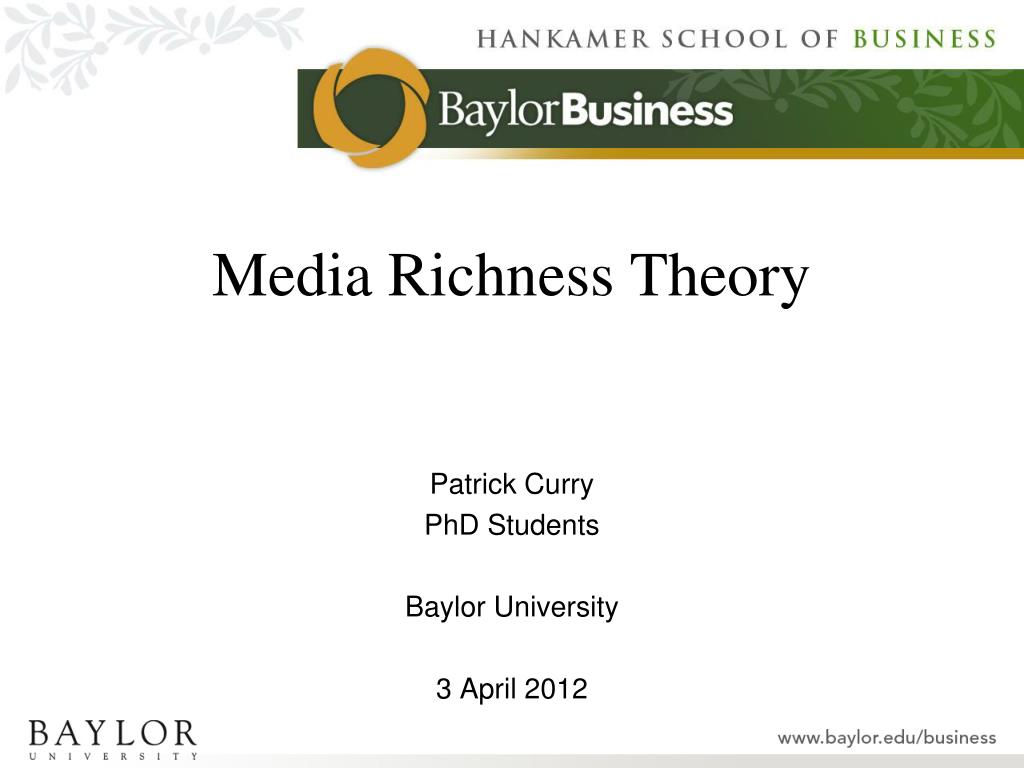 PPT - Media Richness Theory PowerPoint Presentation, free download - ID ...