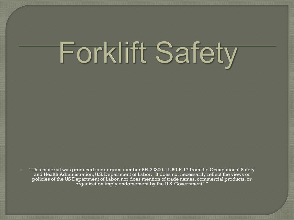 PPT - Forklift Safety PowerPoint Presentation, free download - ID:2248971