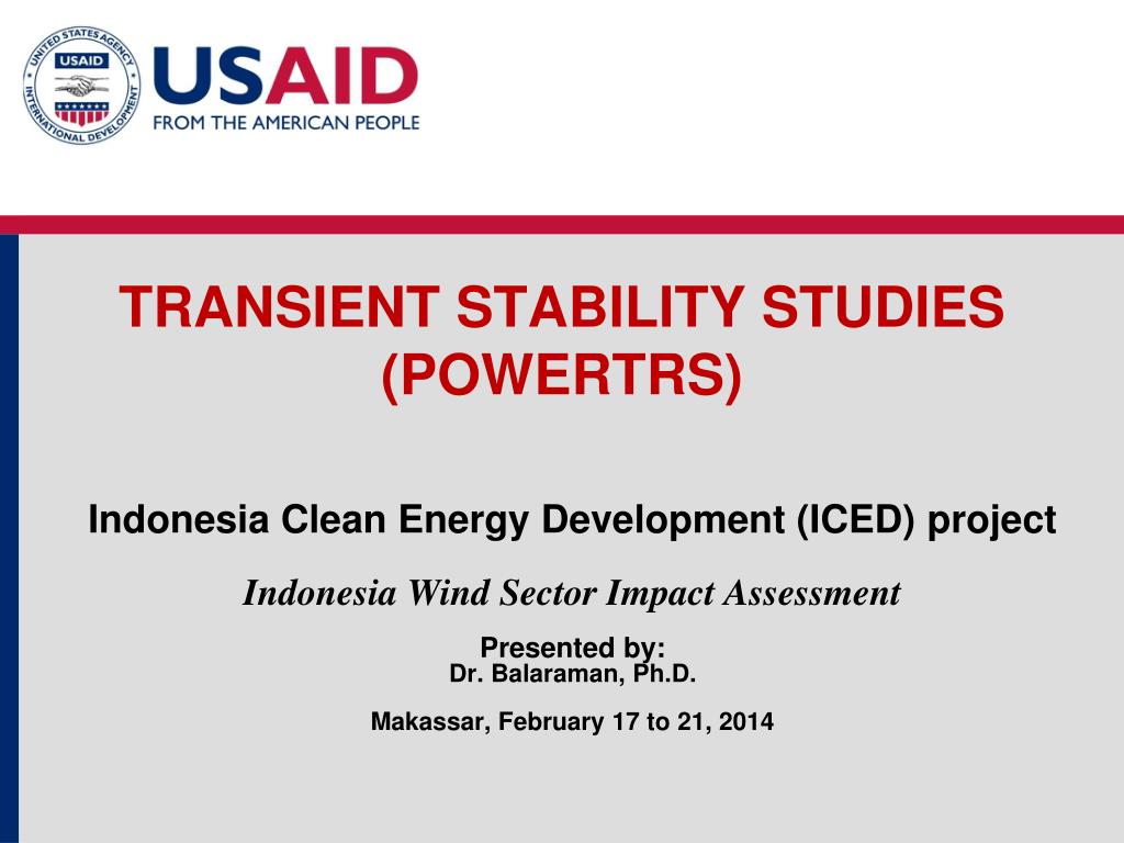 PPT - TRANSIENT STABILITY STUDIES (POWERTRS) PowerPoint Presentation ...