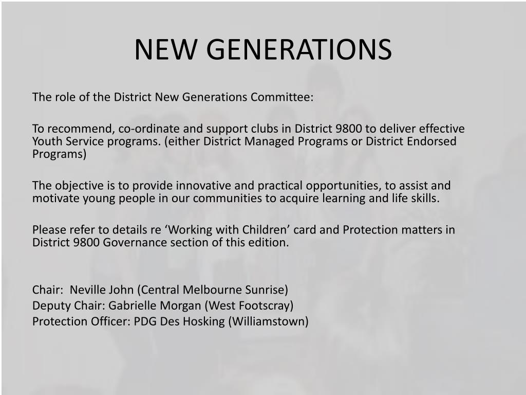 PPT - NEW GENERATIONS PowerPoint Presentation, free download - ID:2249364